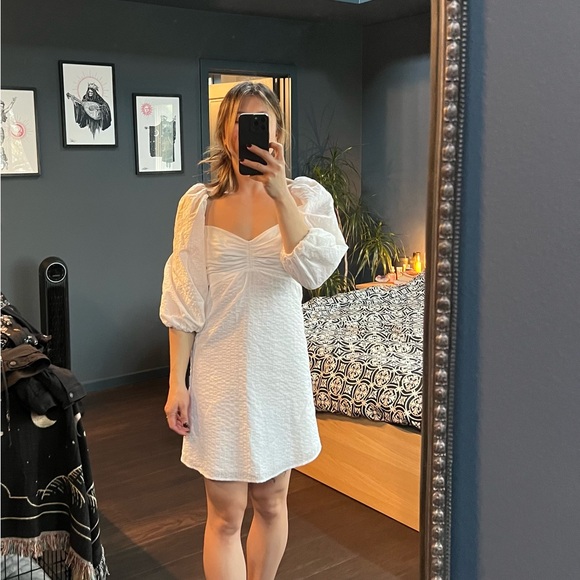 A.L.C. | Dresses | Alc White Puff Sleeve Mini Dress | Poshmark